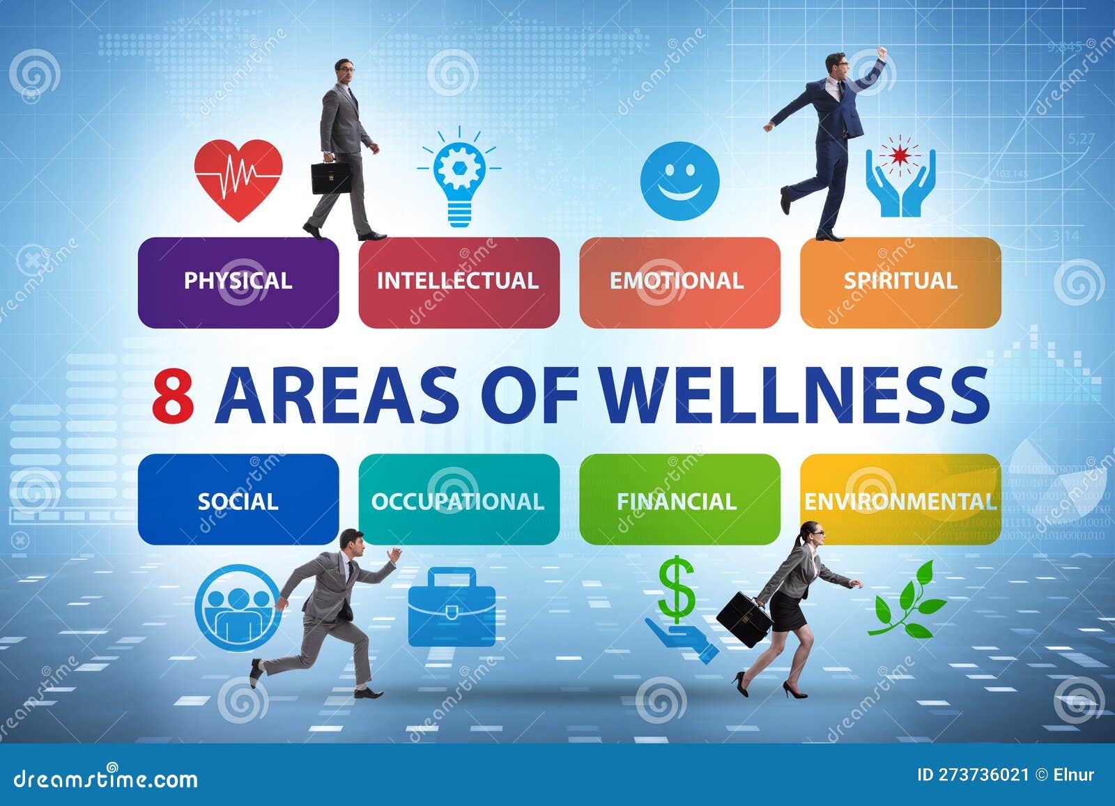 Concept of Eight Areas of Wellness Stock Illustration - Illustration of ...