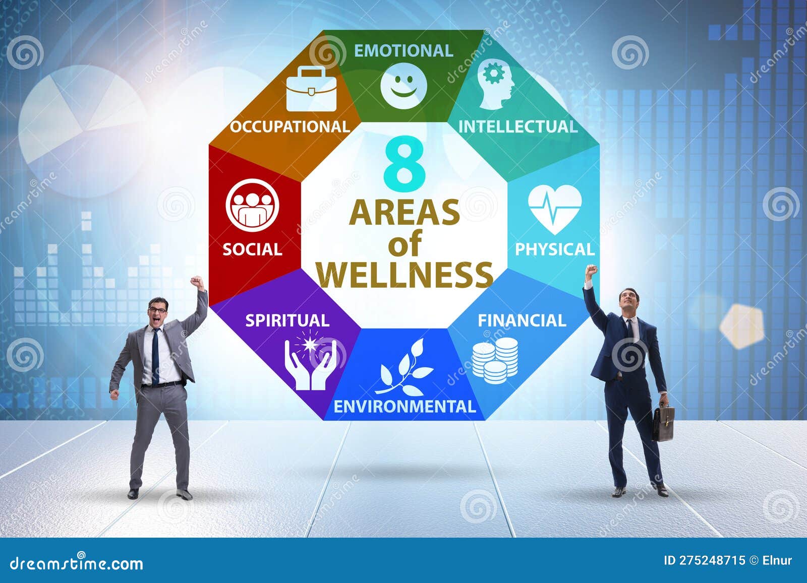 Concept of Eight Areas of Wellness Stock Image - Image of occupational ...