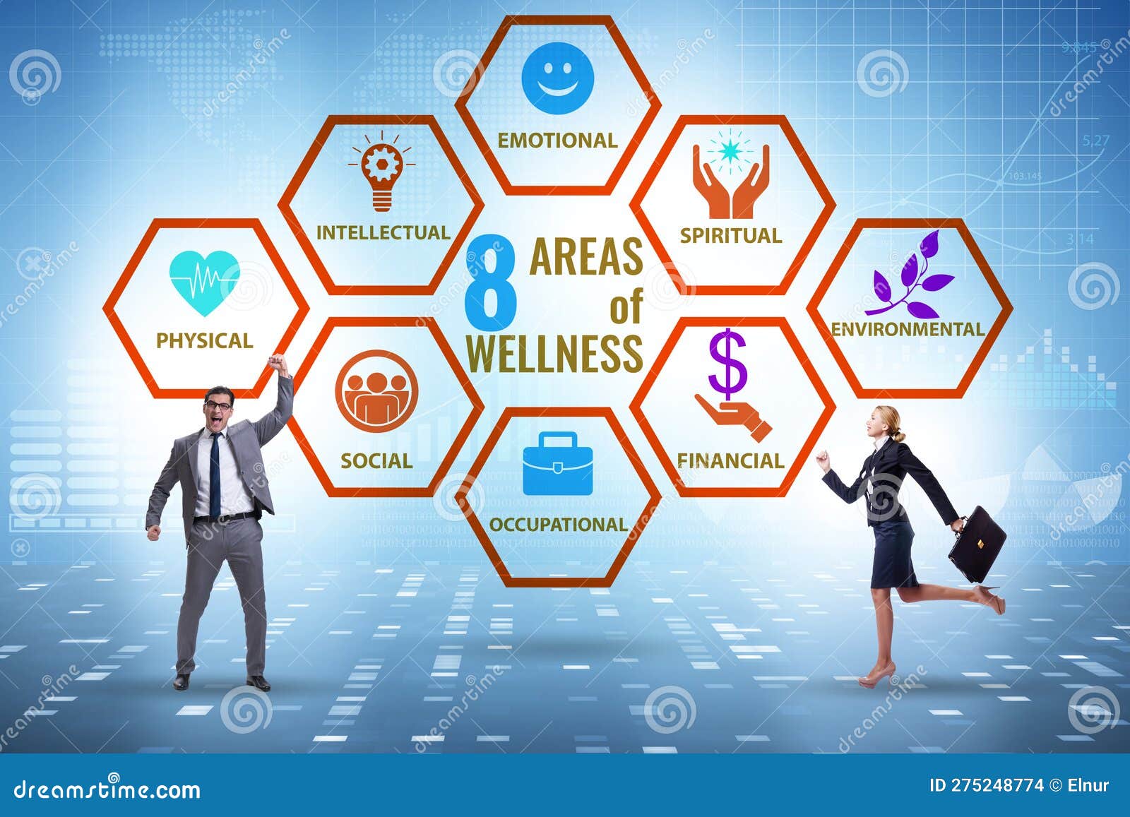 Concept of Eight Areas of Wellness Stock Illustration - Illustration of ...
