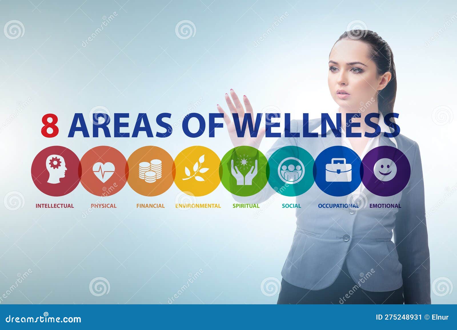 Concept of Eight Areas of Wellness Stock Illustration - Illustration of ...