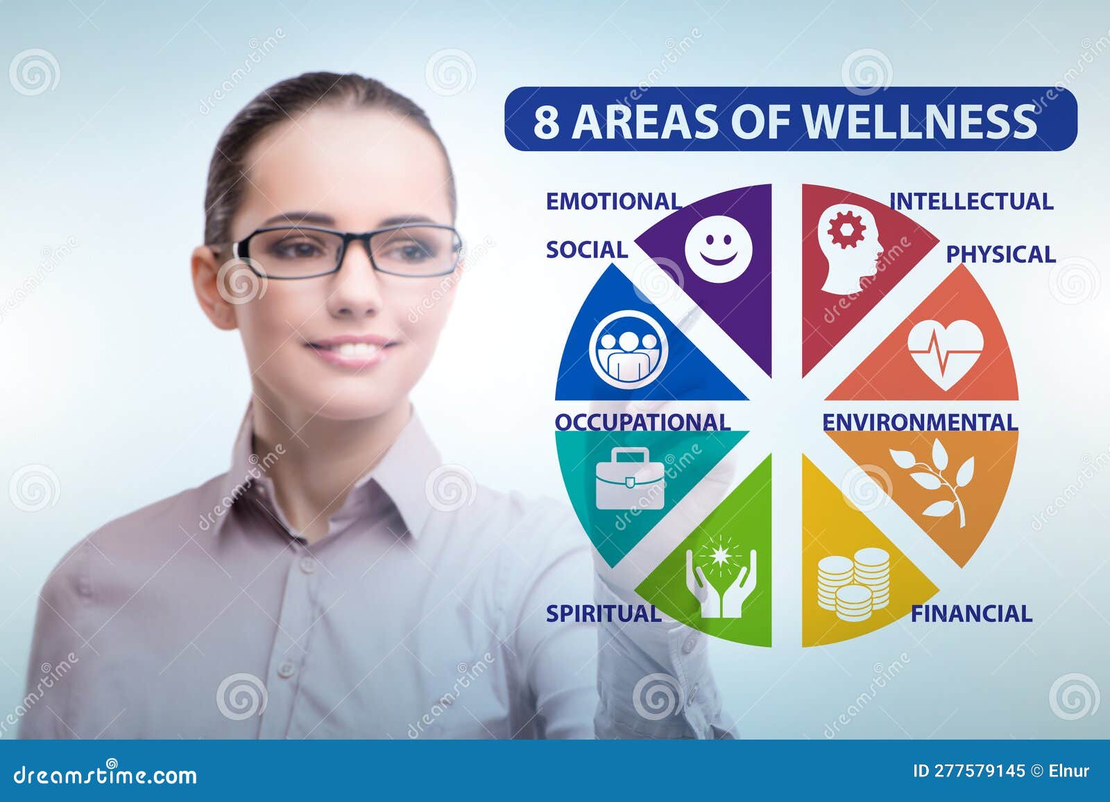 Concept of Eight Areas of Wellness Stock Illustration - Illustration of ...