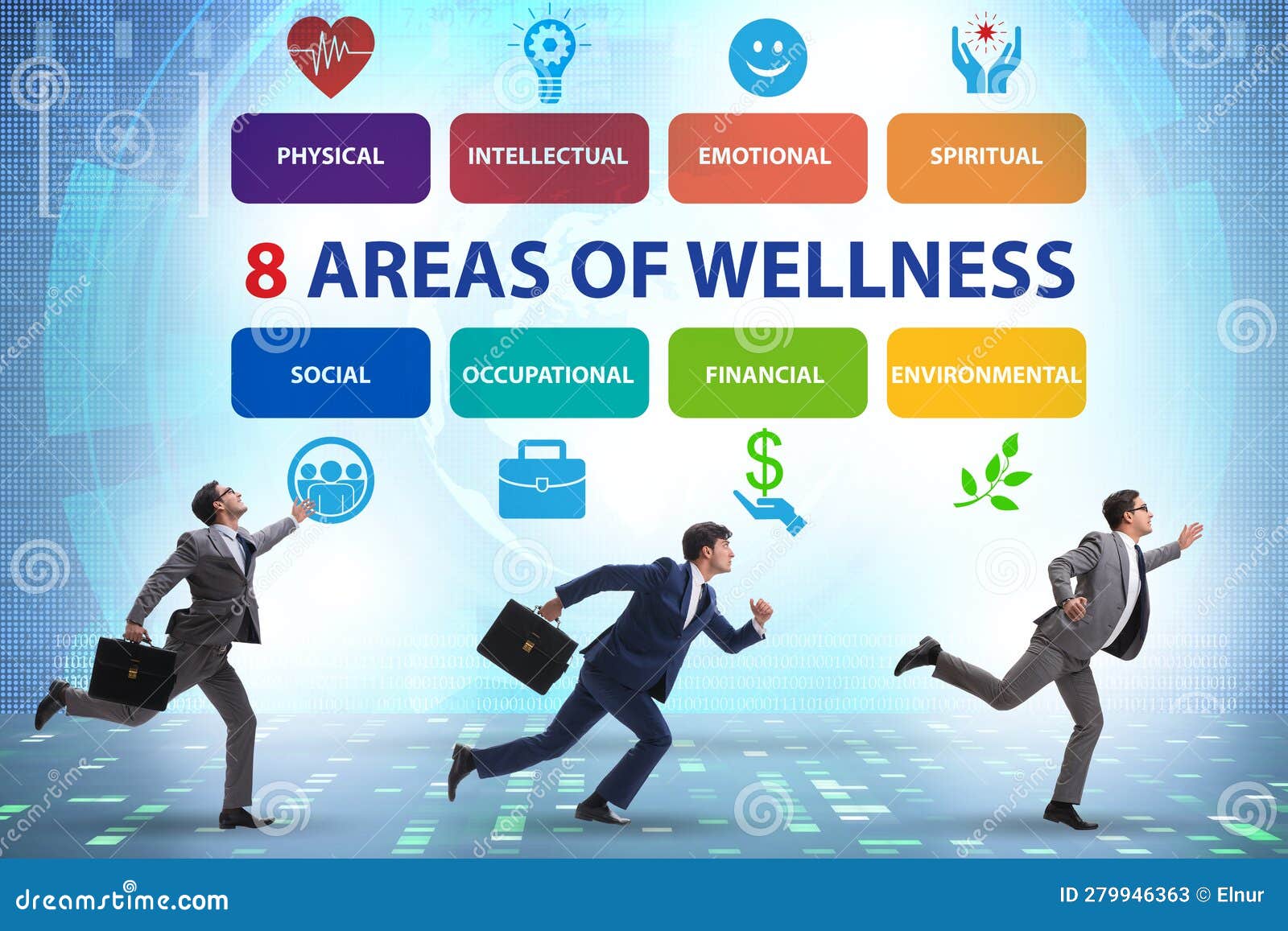 Concept of Eight Areas of Wellness Stock Image - Image of body, balance ...