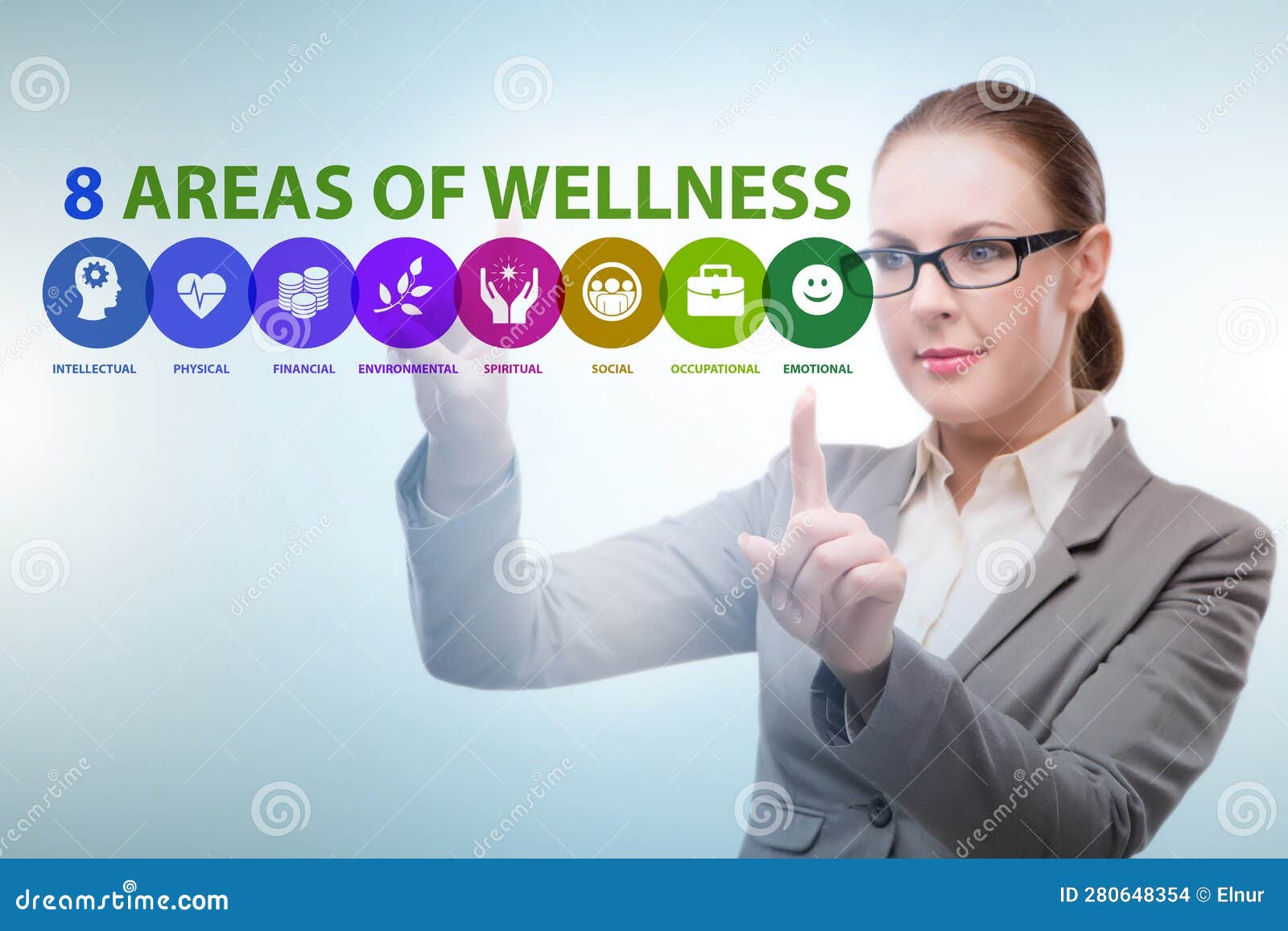 Concept of Eight Areas of Wellness Stock Photo - Image of people ...
