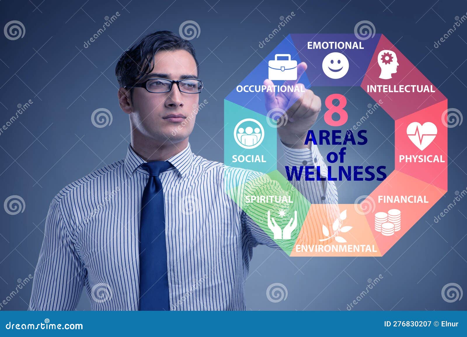 Concept of Eight Areas of Wellness Stock Illustration - Illustration of ...