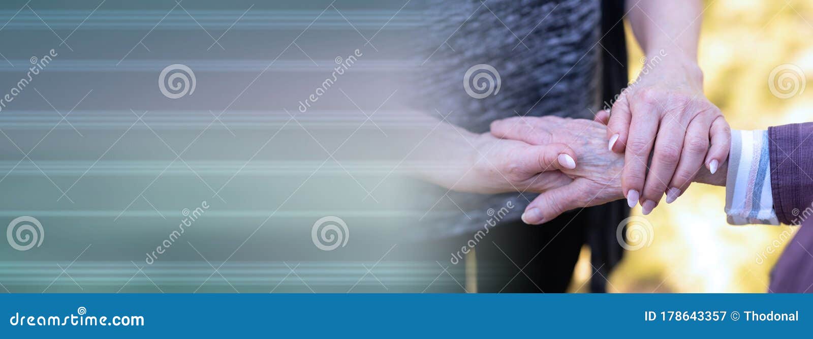 Concept of Elderly Support; Panoramic Banner Stock Image - Image of ...