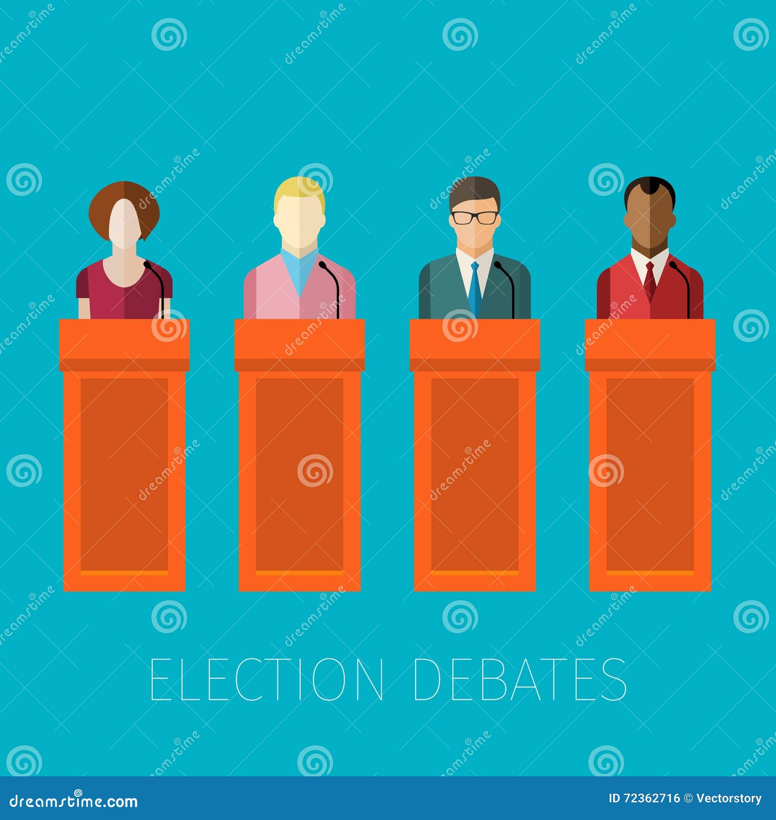 Concept of Election Debates Stock Vector - Illustration of occupation ...