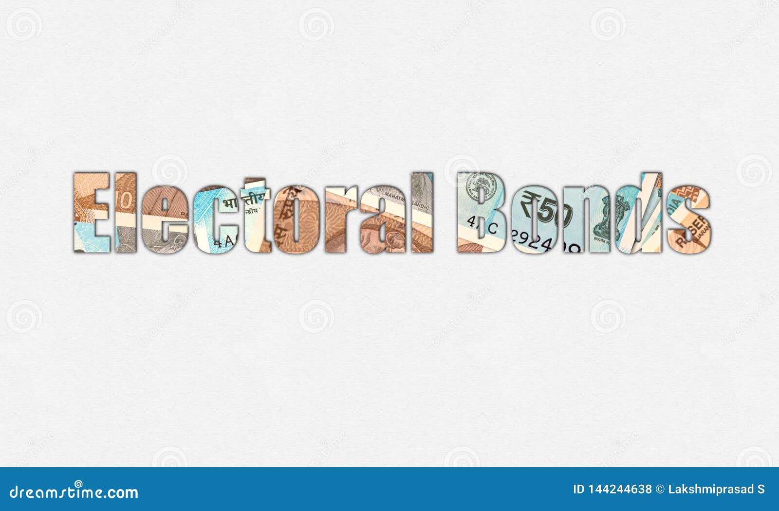 Concept of Electoral Bonds with Indian Currency Inserted in Texts on ...