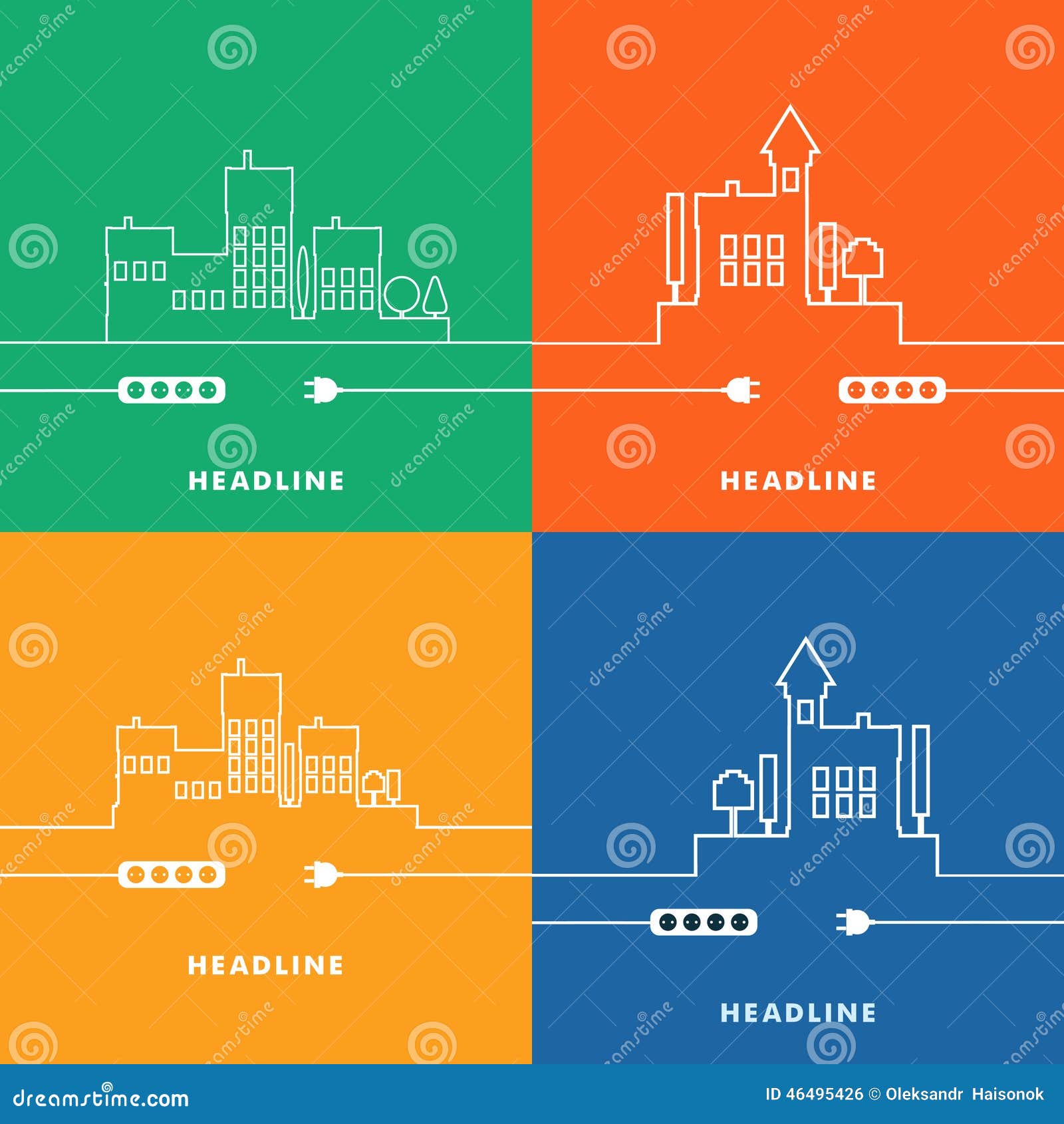 Concept Electric Circuit City. Vector Flat Design Stock Vector ...