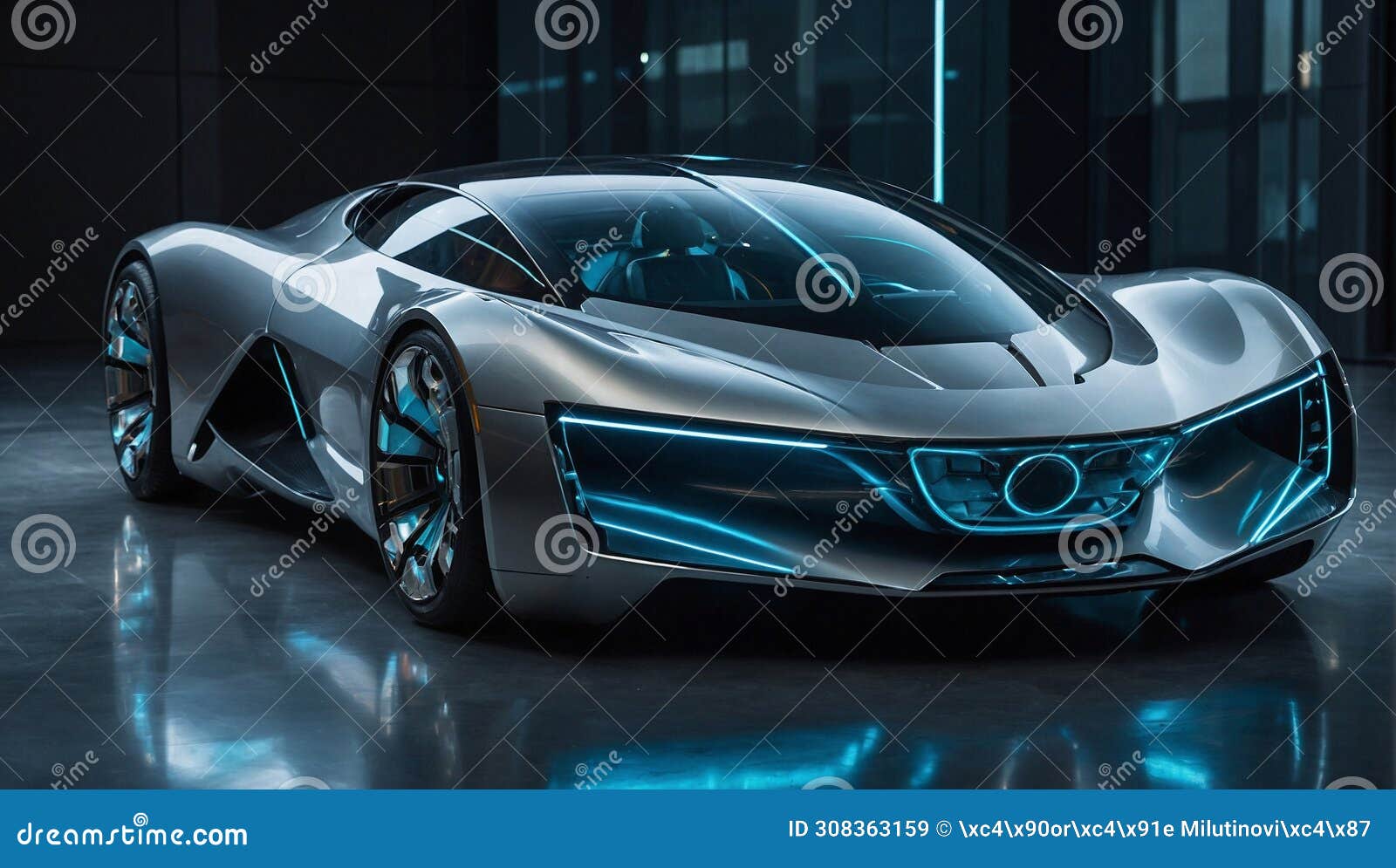 Concept Electric Super Car Autonomous Vehicle. Future and Advance ...