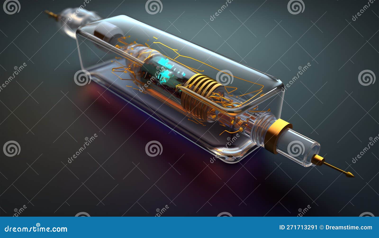 Concept of Electronic Syringe. Microchip Implanter Stock Illustration ...