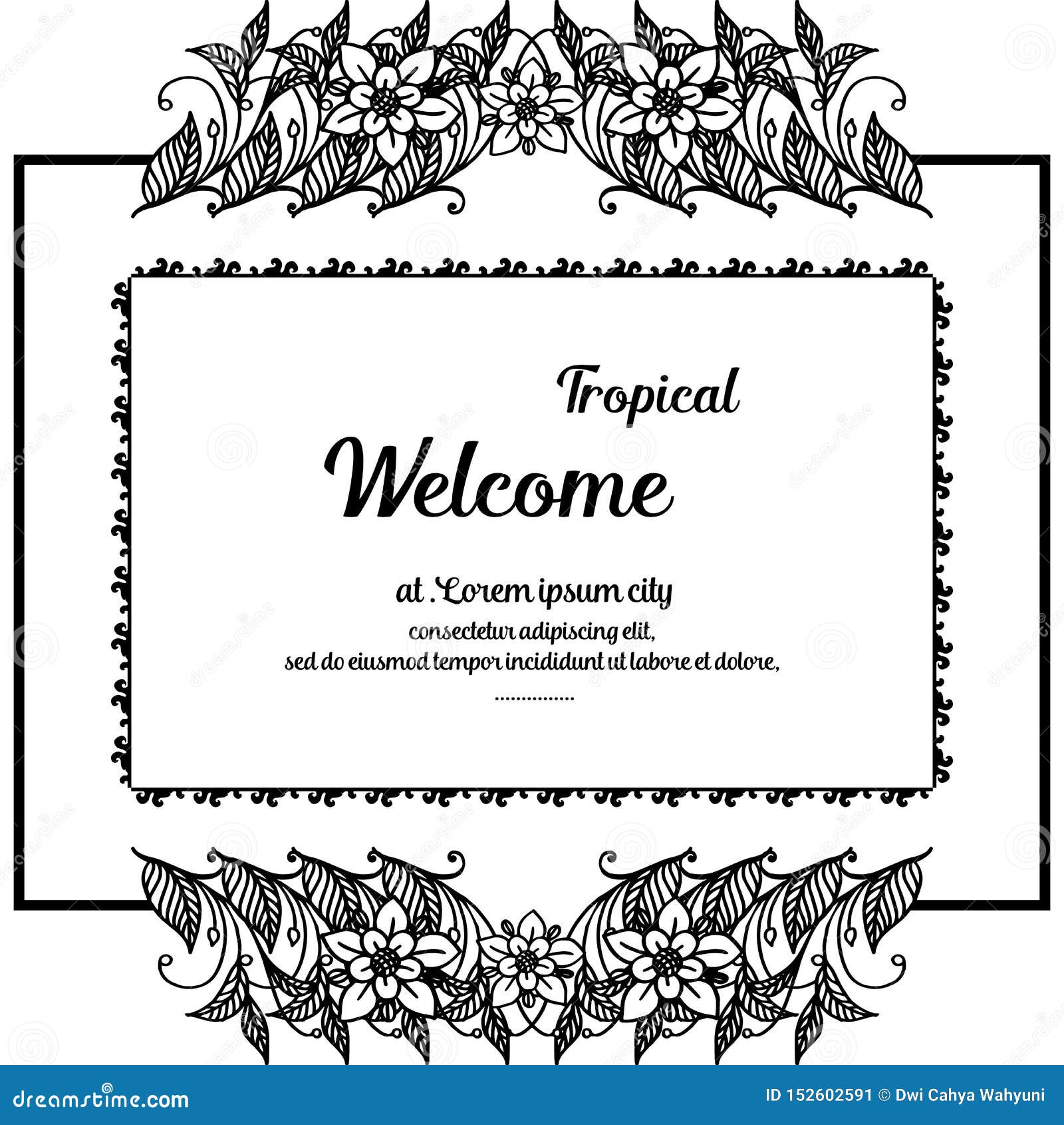Concept Elegant Welcome Tropical, Isolated on a White, Various Flower ...