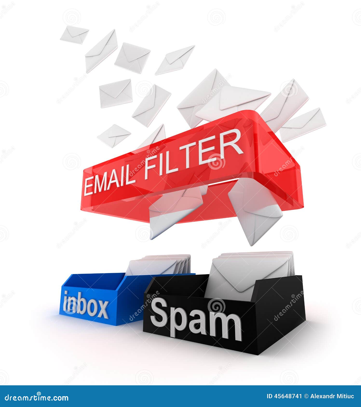Concept of Email Filter in Work. Stock Illustration - Illustration of ...
