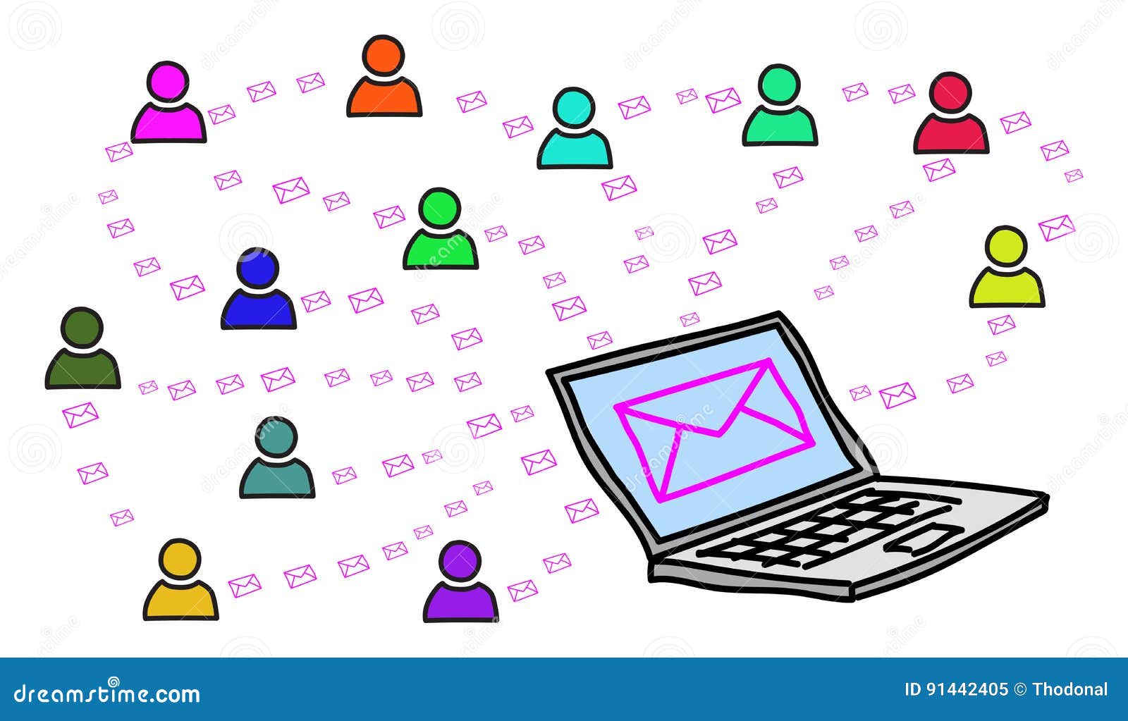 Concept of email stock illustration. Illustration of internet - 91442405