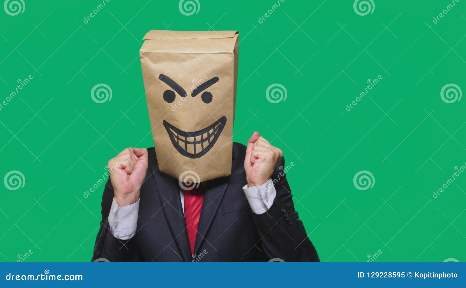 Concept of Emotion, Gestures. a Man with a Package on His Head, with a ...
