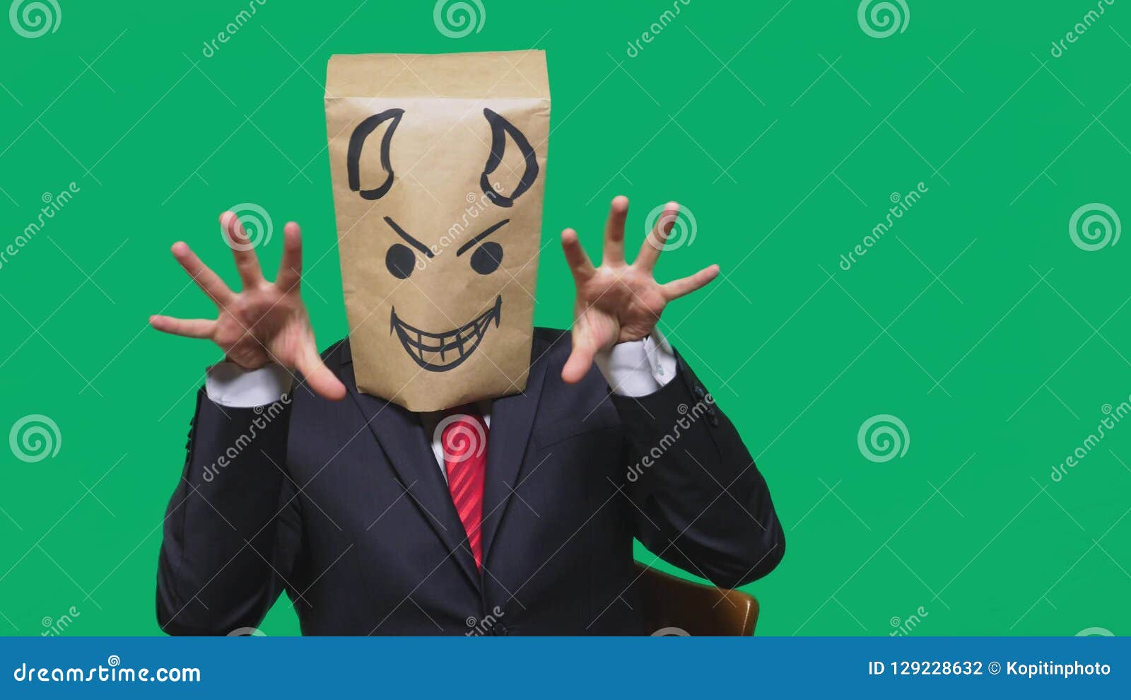 Concept of Emotion, Gestures. a Man with a Package on His Head, with a ...