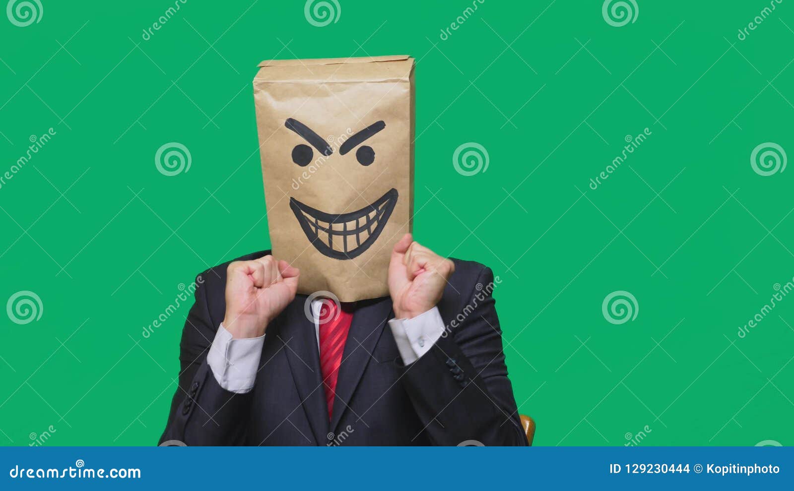 Concept of Emotion, Gestures. a Man with a Package on His Head, with a ...