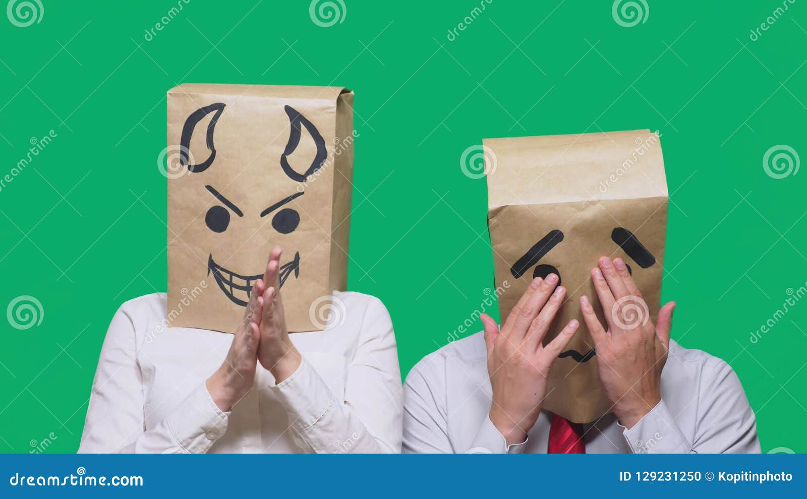 Concept of Emotion, Gestures. a Man with a Package on His Head, with a ...