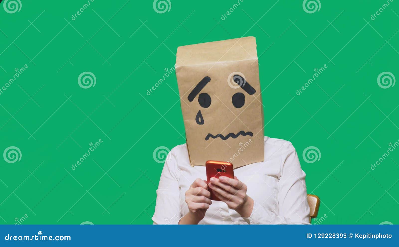 Concept of Emotion, Gestures. a Man with a Package on His Head, with a ...