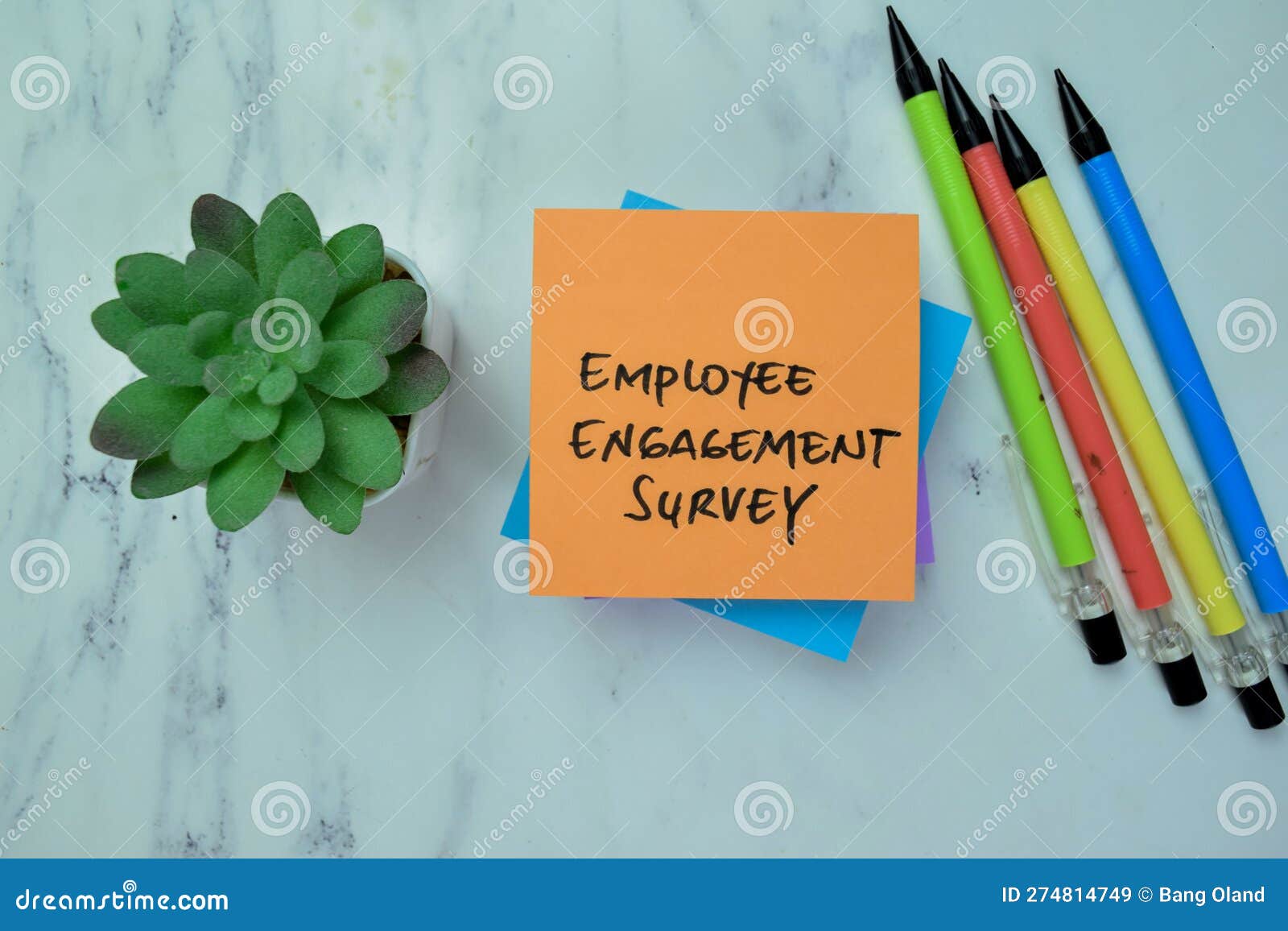 Concept of Employee Engagement Survey Write on Sticky Notes Isolated on ...