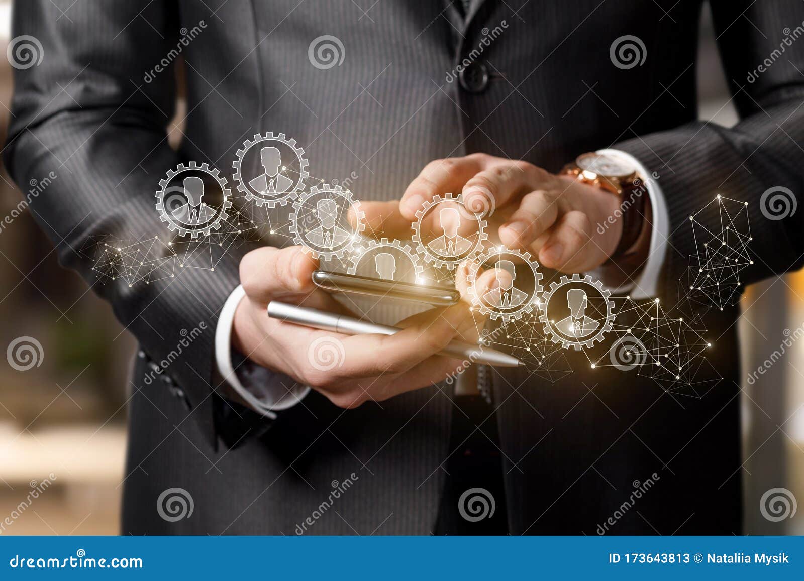 Concept of Employee Management Using a Mobile Device Stock Image ...