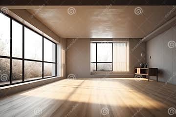 Empty Room with Window in Modern House 3d Rendering. Generative AI ...