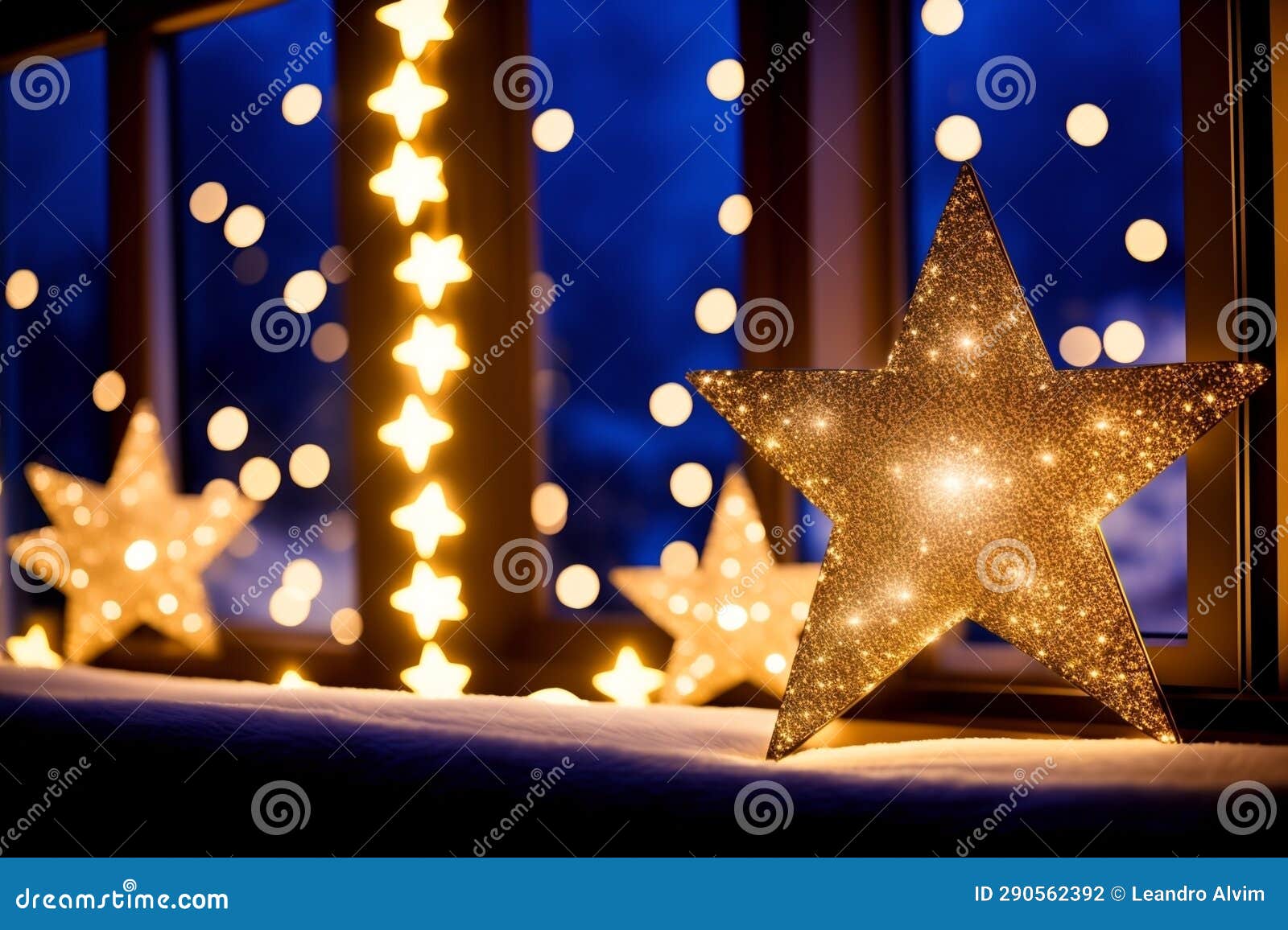 Enchanting Starlight Captivating Star Shaped Window Lights.AI Generated ...