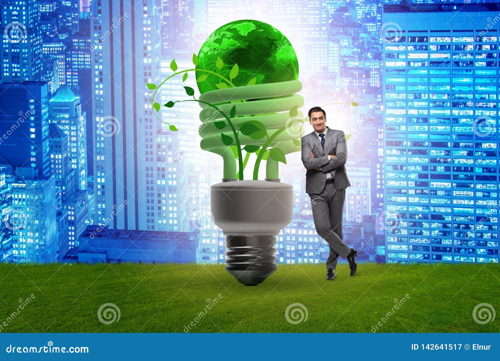 The Concept of Energy Efficiency with Lightbulb Stock Illustration ...