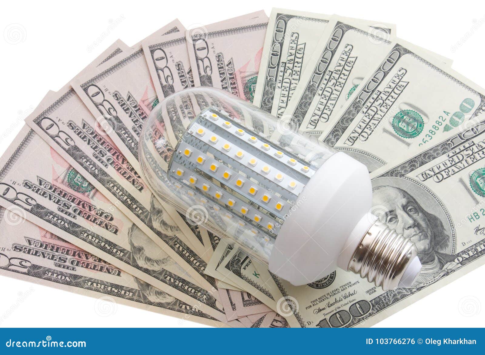 Led light and dollars stock photo. Image of resourceful - 103766276