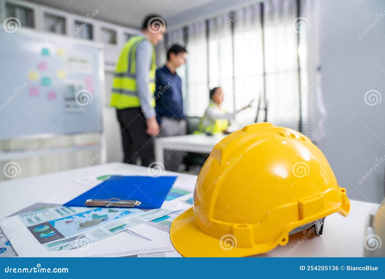 Concept of Engineering Meeting with Protective Helmet for Competent ...
