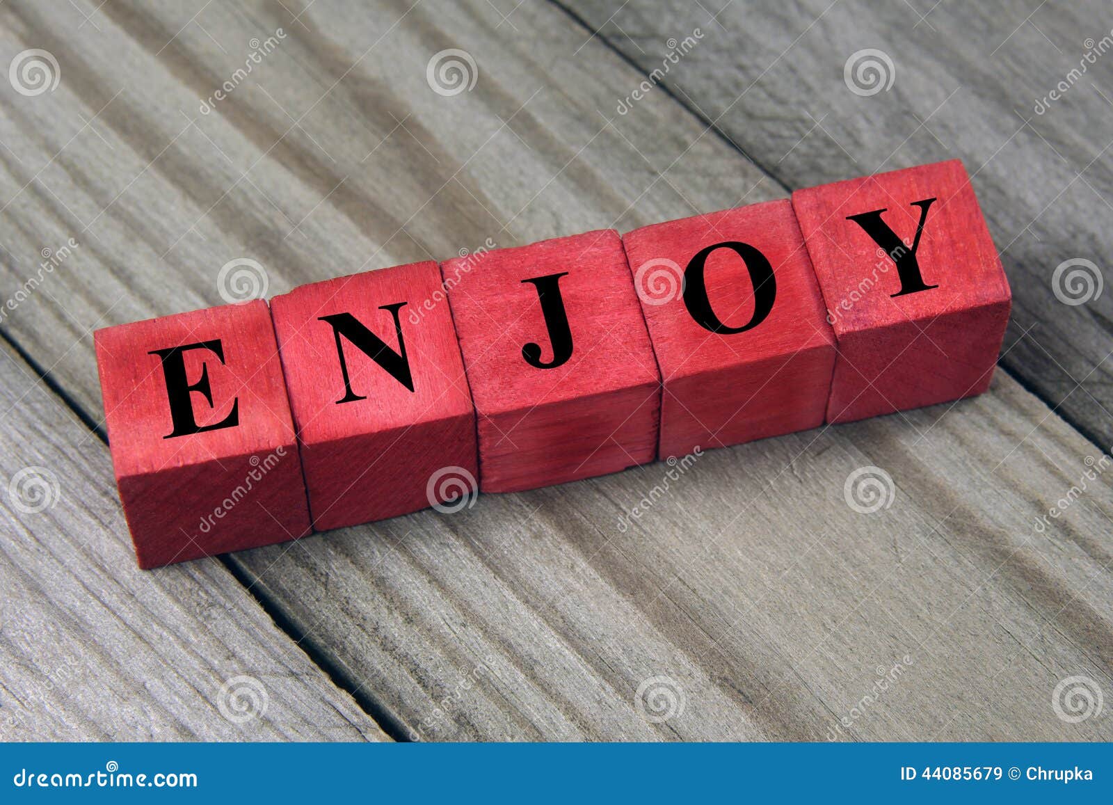 Concept of Enjoy, Word on Wooden Blocks Stock Image - Image of life ...