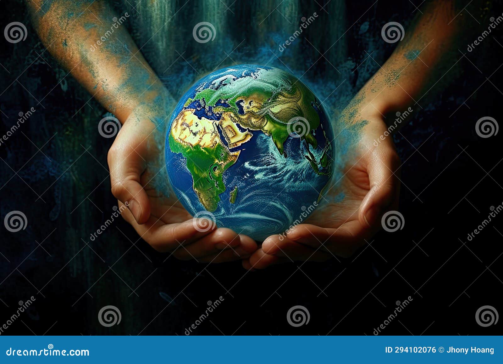 Concept of Environment, Earth in Hands Stock Illustration ...