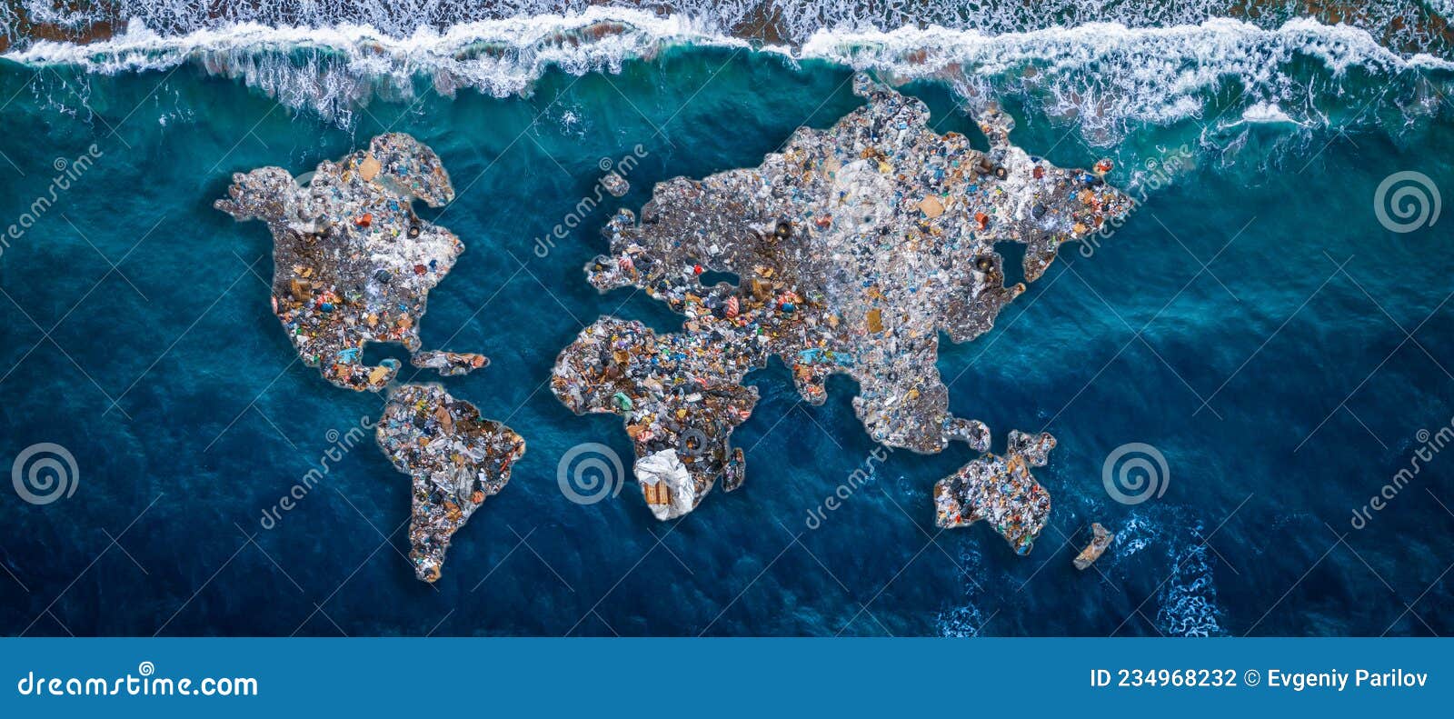 Concept Environmental with Plastic Pollution Ocean and Human Waste ...