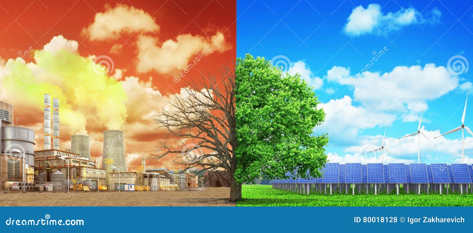 The Concept of Environmental Pollution. Stock Illustration ...