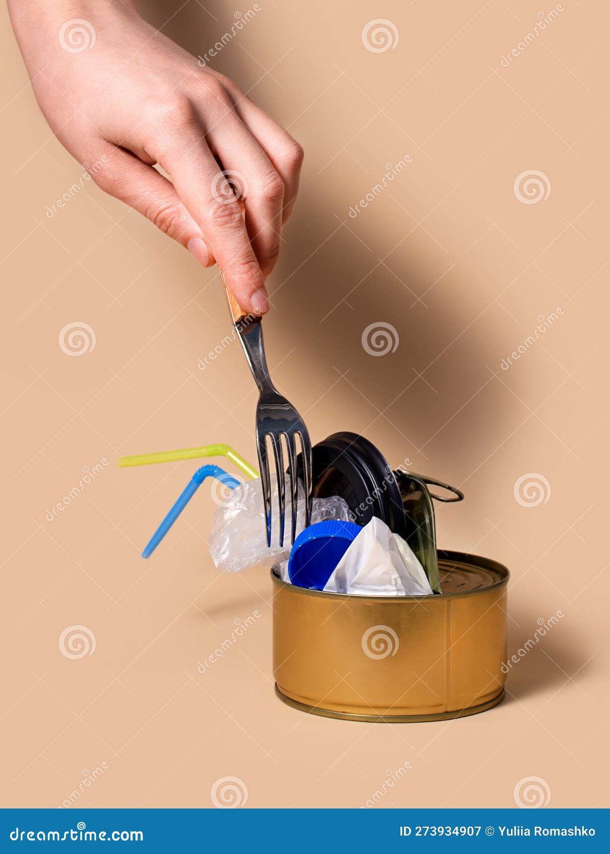 The Concept of Environmental Pollution. an Open Fish Can with Garbage ...