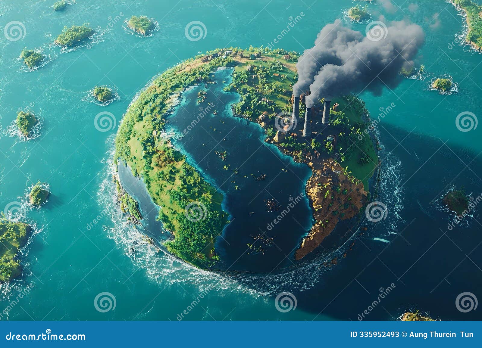 A Concept of Environmental Pollution with Planet Earth Stock Image ...