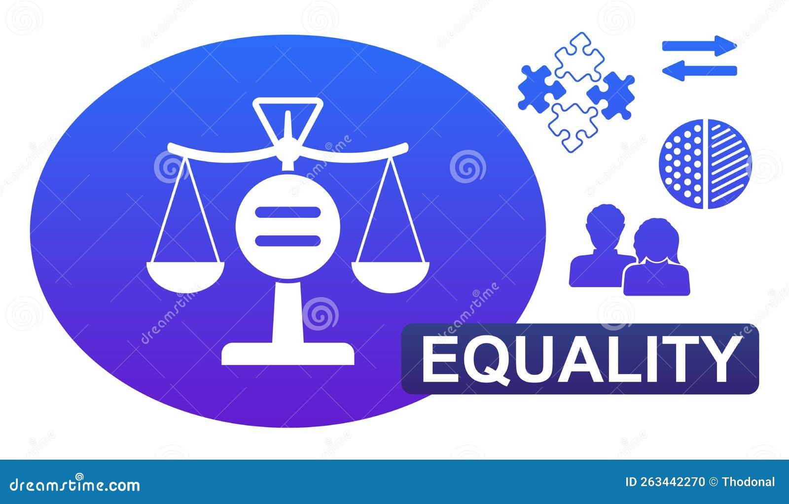 Concept of equality stock illustration. Illustration of scales - 263442270