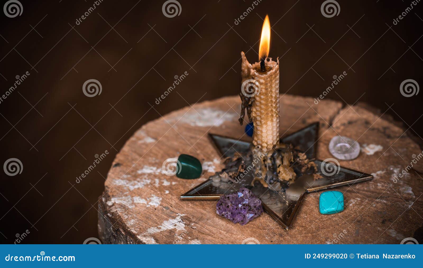 Magic Concept. Paganism and Wicca Rite, Altar of Witch Stock Photo ...