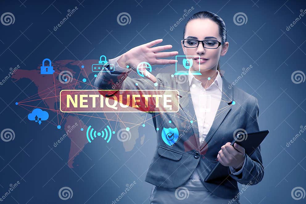 Concept of Etiquette and Netiquette Stock Image - Image of protocol ...