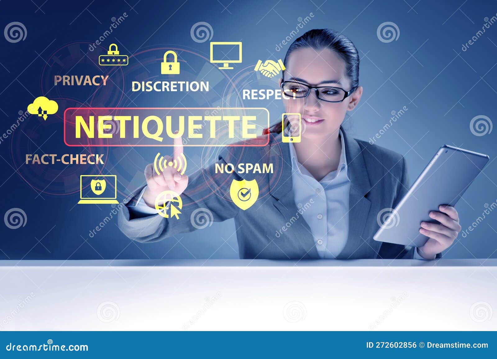 Concept of Etiquette and Netiquette Stock Photo - Image of networking ...