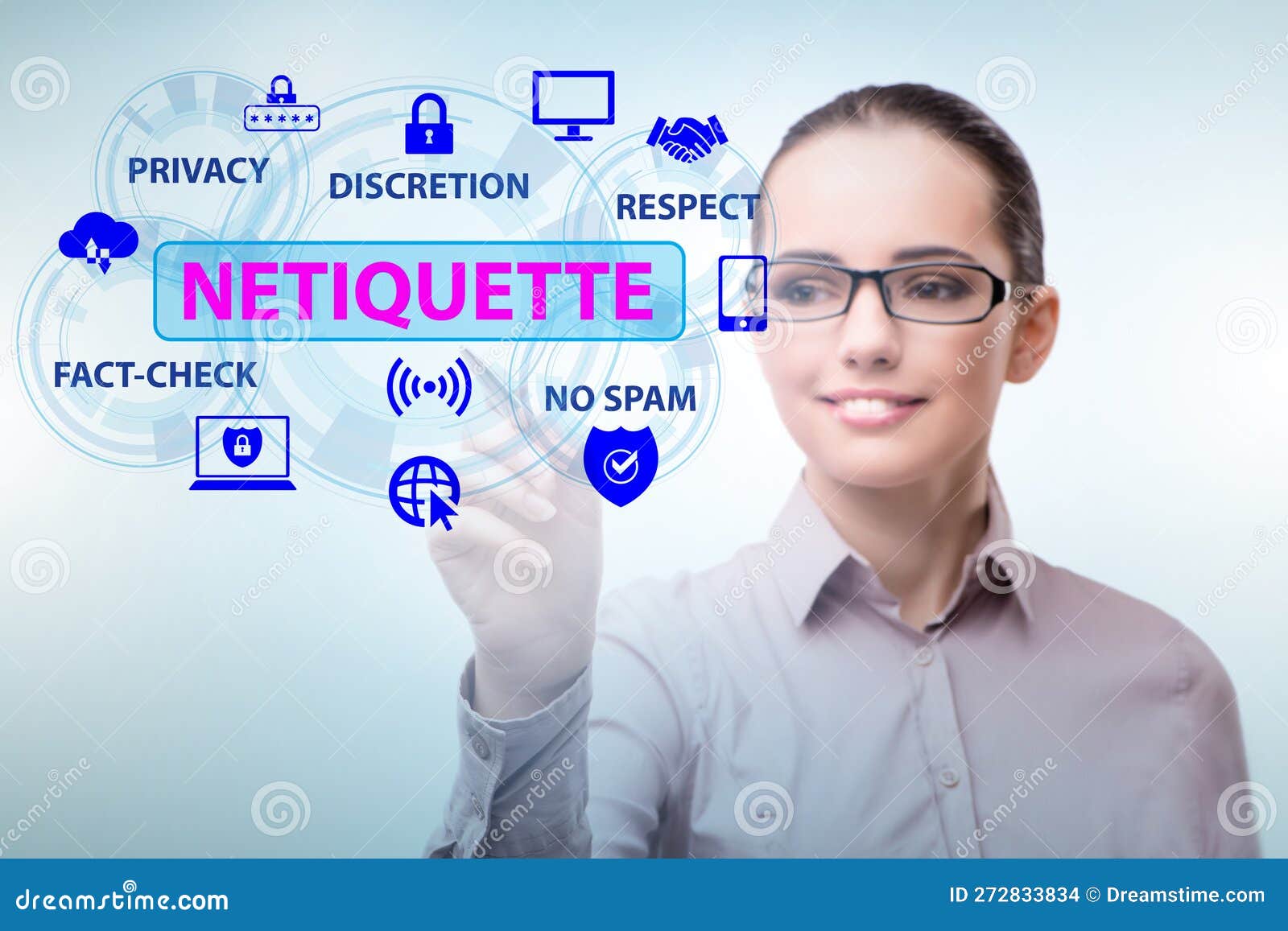 Concept of Etiquette and Netiquette Stock Illustration - Illustration ...