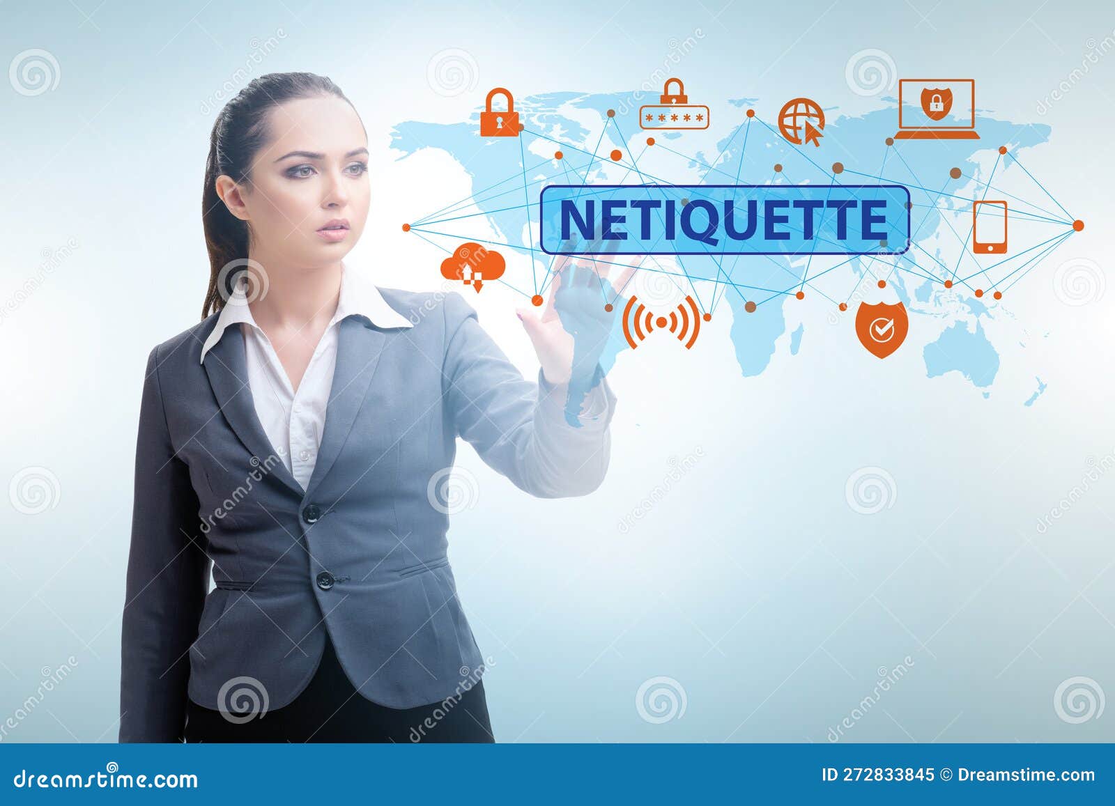 Concept of Etiquette and Netiquette Stock Illustration - Illustration ...