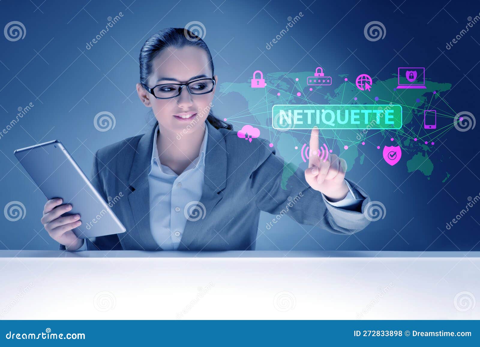 Concept of Etiquette and Netiquette Stock Illustration - Illustration ...