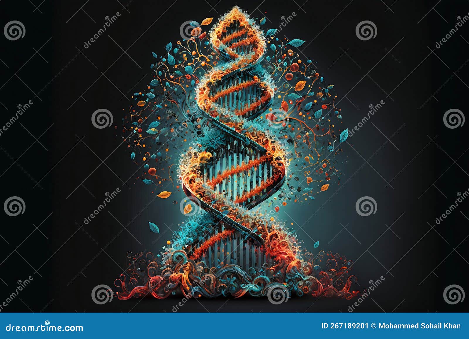 Concept of the Evolution of Human DNA Illustration Helix Background ...