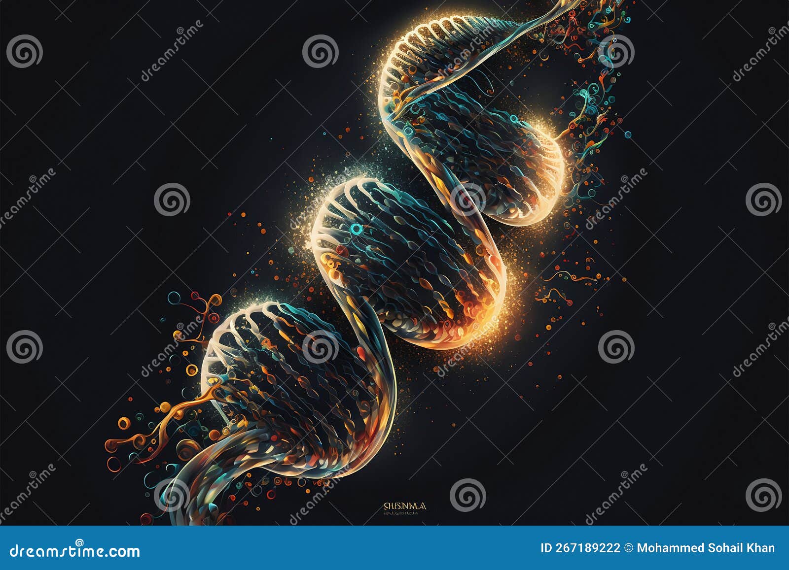 Concept of the Evolution of Human DNA Illustration Helix Background ...