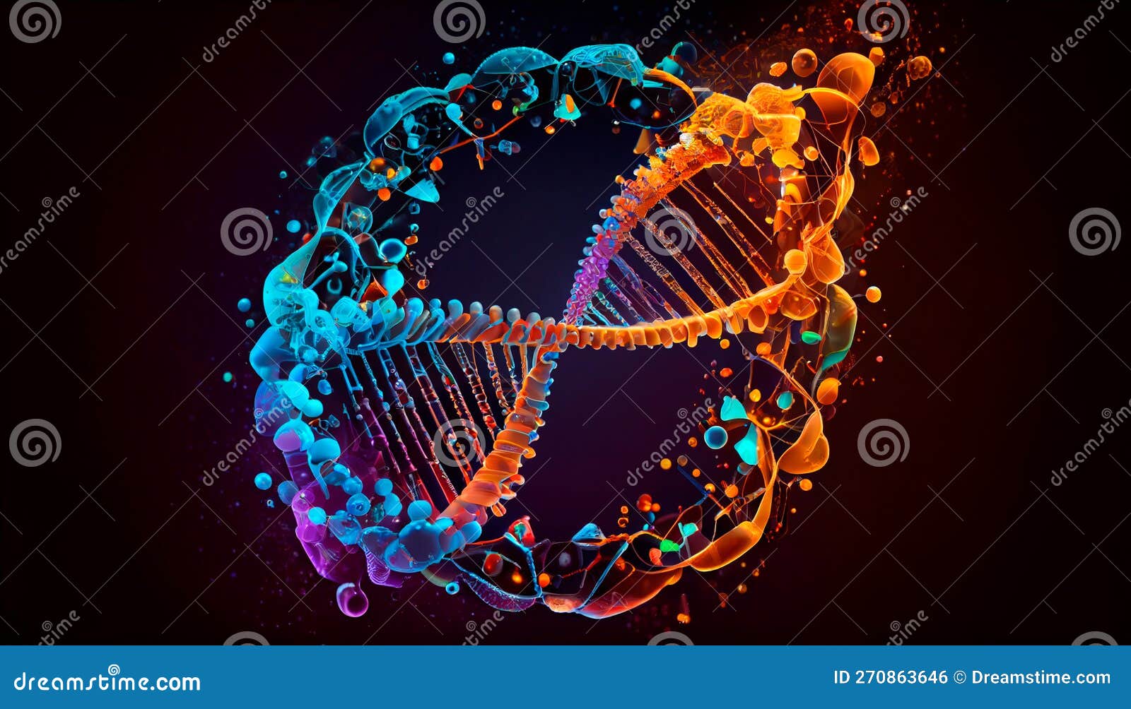 Concept of the Evolution of Human DNA Under a Microscope. Generative AI ...