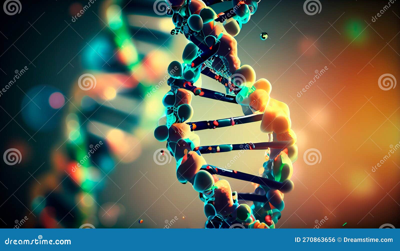 Concept of the Evolution of Human DNA Under a Microscope. Generative AI ...
