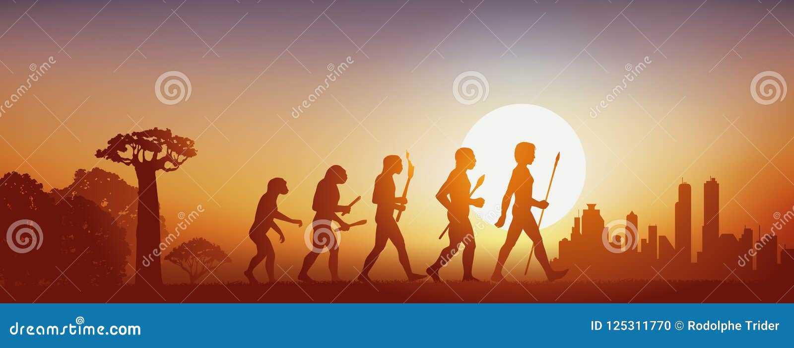 Concept of the Evolution of Humanity that Goes from the Forest To ...