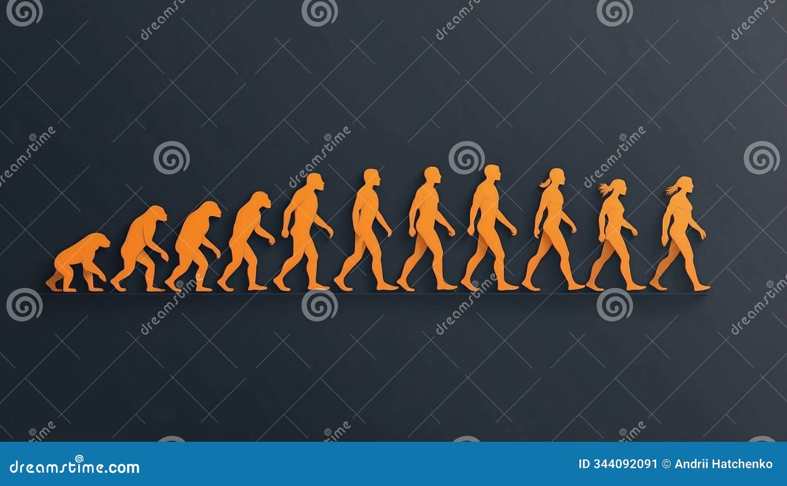 Concept of Evolution Portrayed As a Figure Walking through Different ...