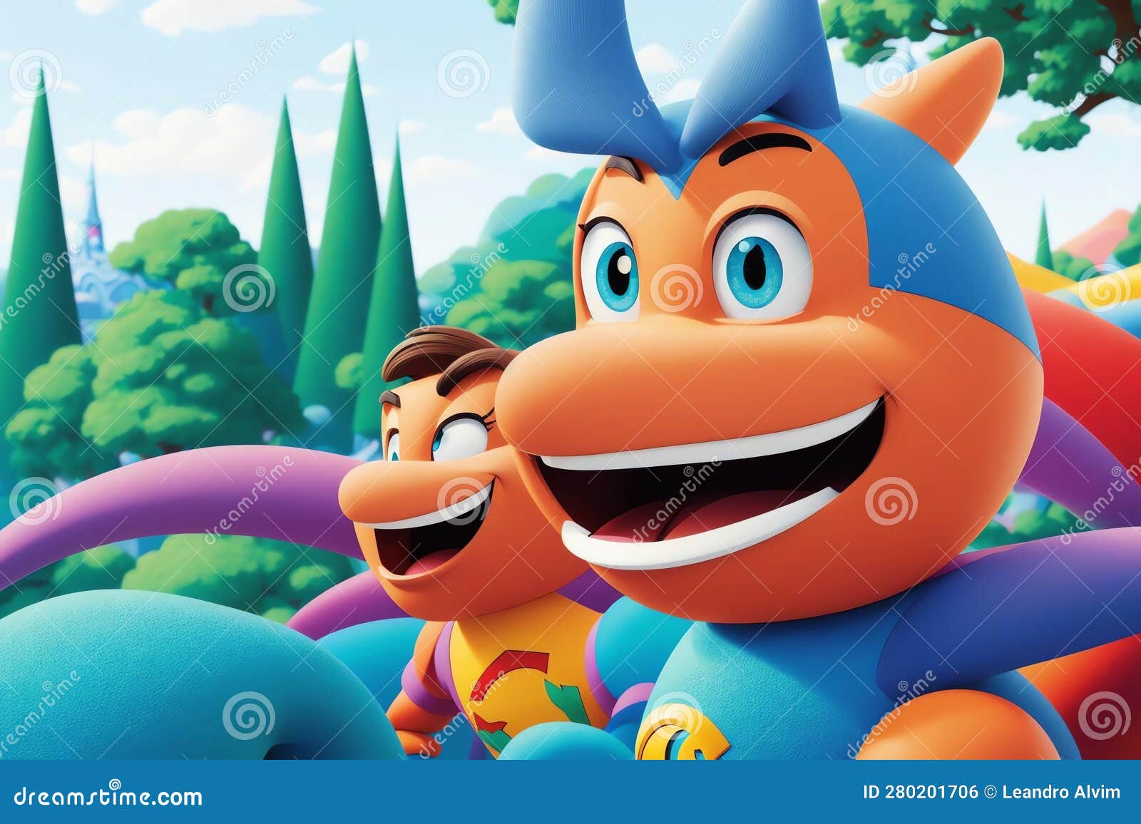 Exaggerated Playful Cartoon Characters.AI Generated Stock Illustration ...