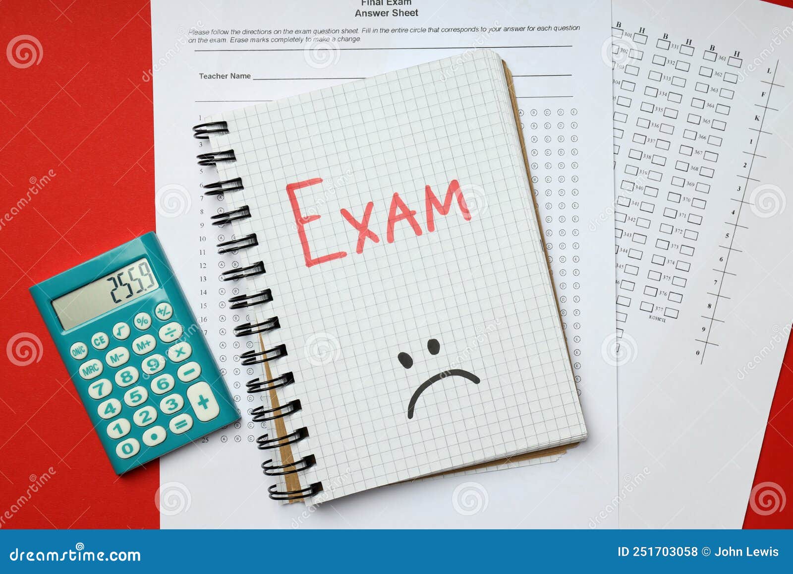 Concept of Exams and Tests, Top View Stock Photo - Image of task, book ...
